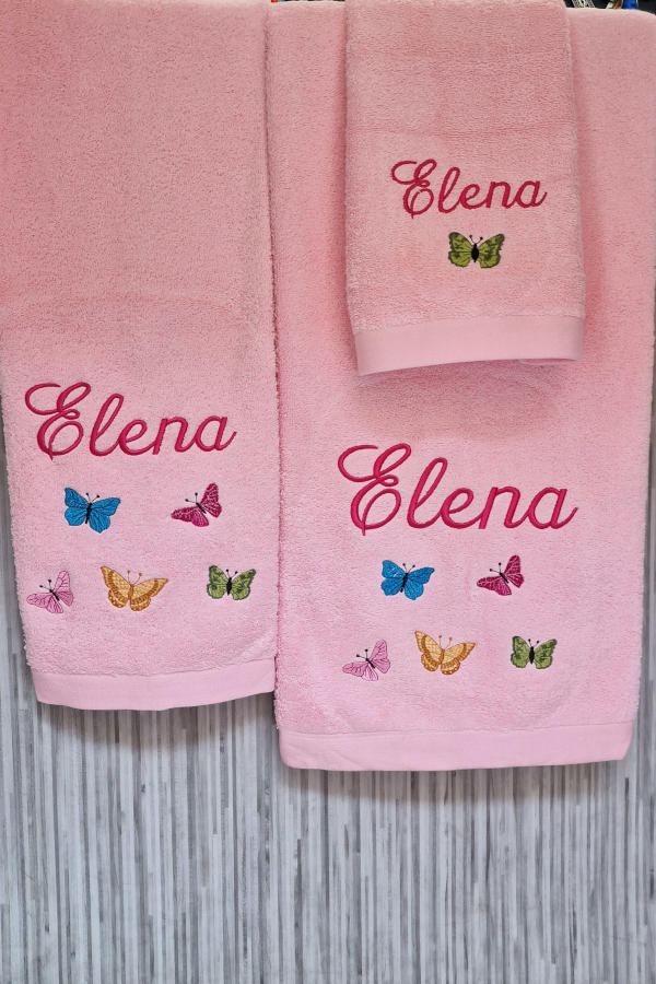Juego de toallas de baño Mariposas